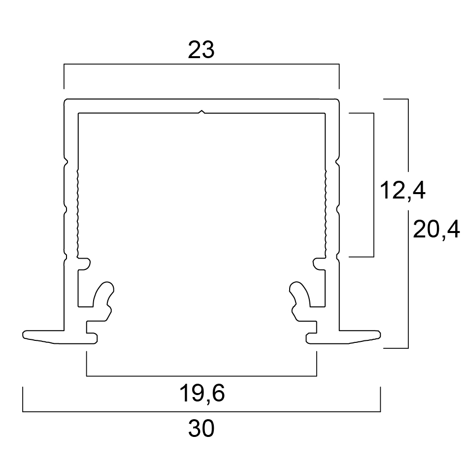 Profile recess 20 Aluminium | Sylvania Lighting Solutions