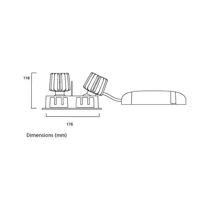 Myriad Adjustable Twin - Black with Silver bezel | Sylvania Lighting ...